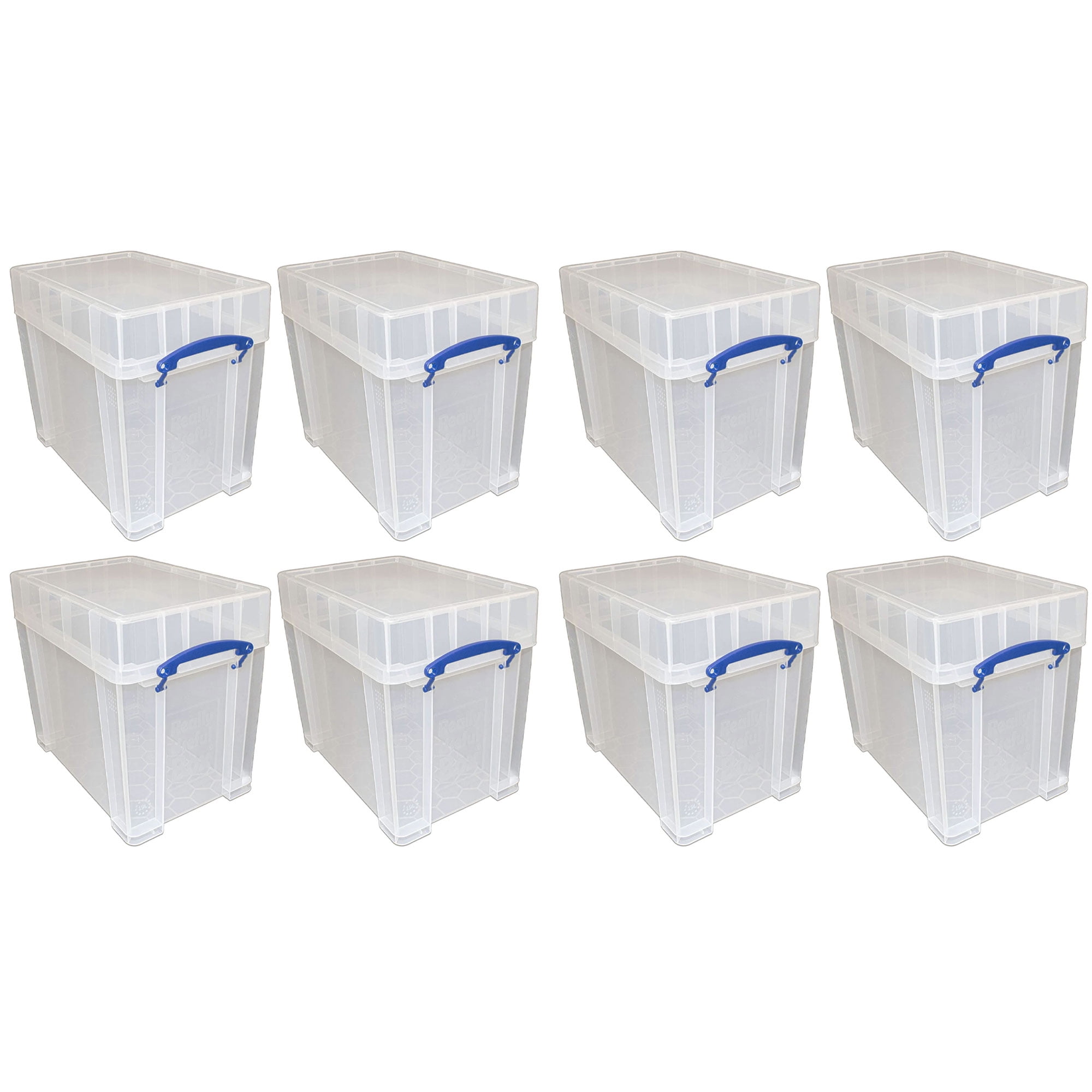 Really Useful Box 19 Liter Transparent Storage Container w/Snap Lid, 8 ...