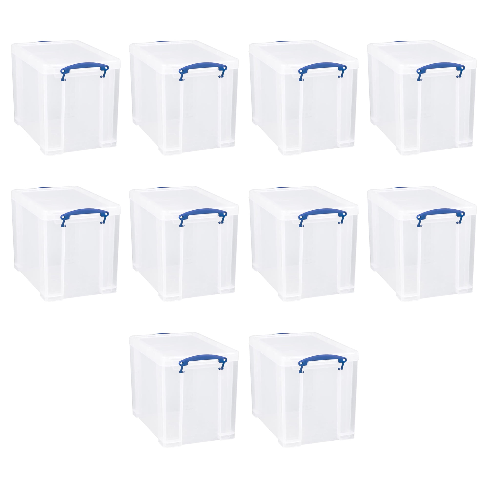 Really Useful Box 19L Storage Container w/ Lid & Clip Lock Handles(10 Pack) - Walmart.com