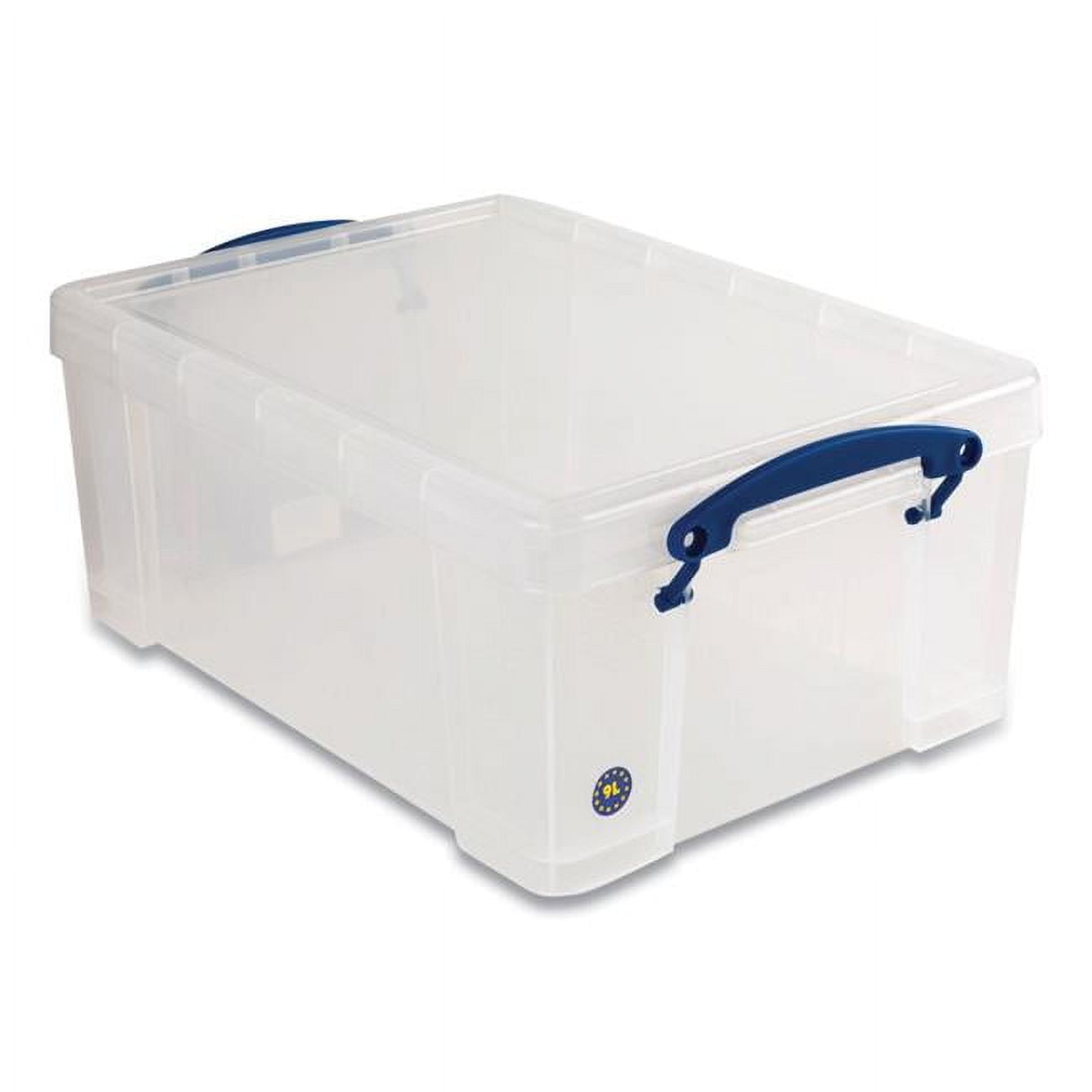 Really Useful Box 2.37 gal Snap-Lid Storage Bin, Clear & Blue - Walmart.com