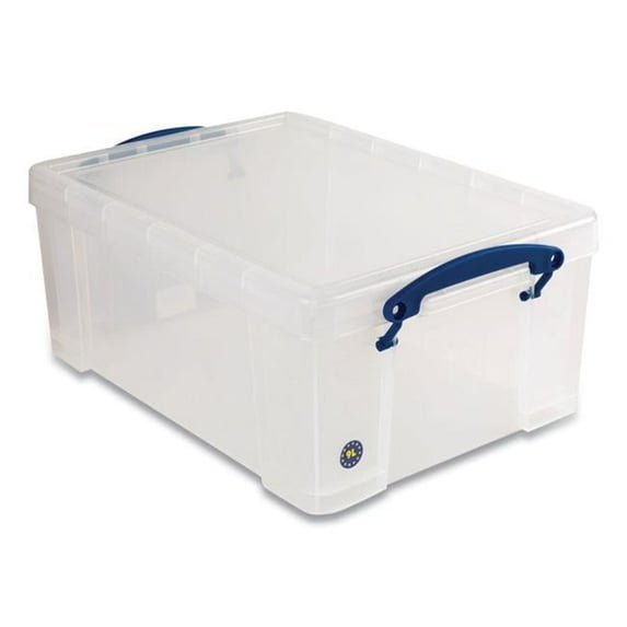 Really Useful Box 9C-PK4CB 2.37 gal Snap-Lid Storage Bin, Clear & Blue ...