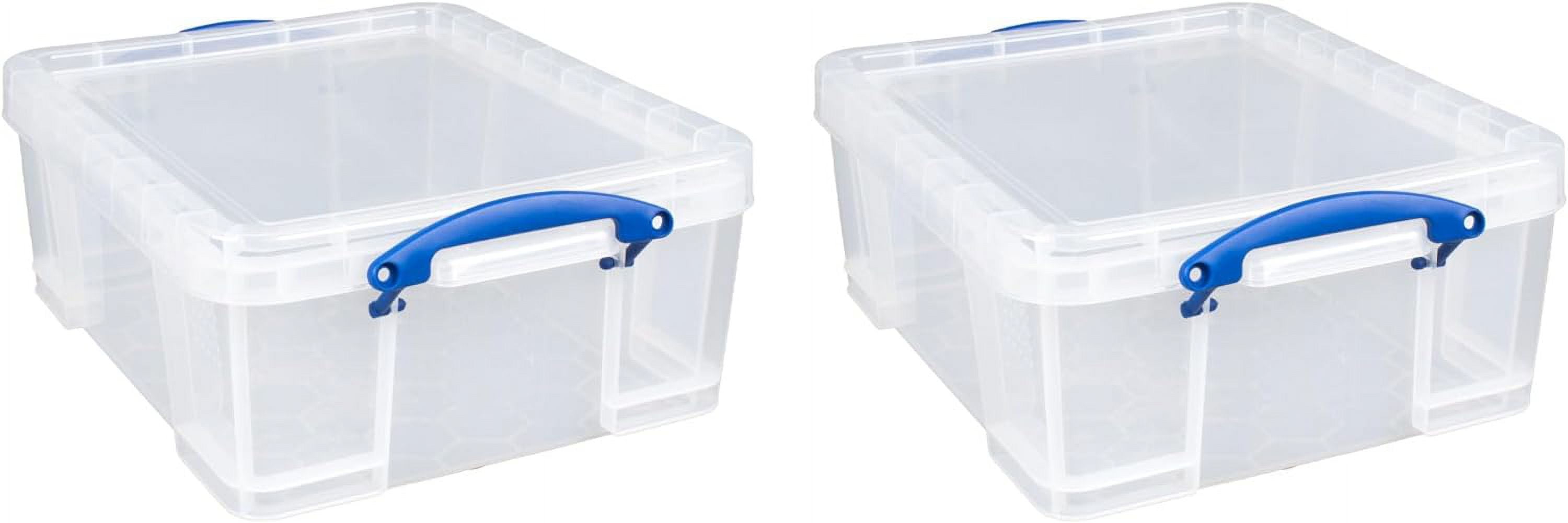 Really Useful Box 2 Pack 17L Plastic Storage Bins with Snap Lids and Clip Lock, Clear - Walmart.com
