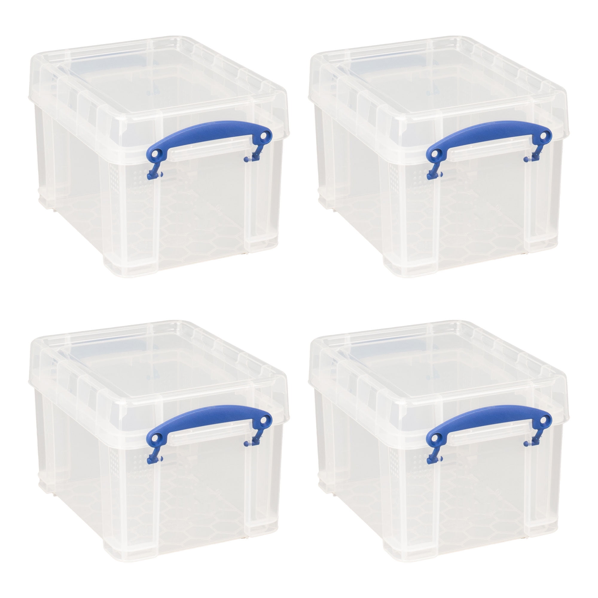 Really Useful Box 3 Liter Snap Lid Bins for Music Storage, Clear (4 ...