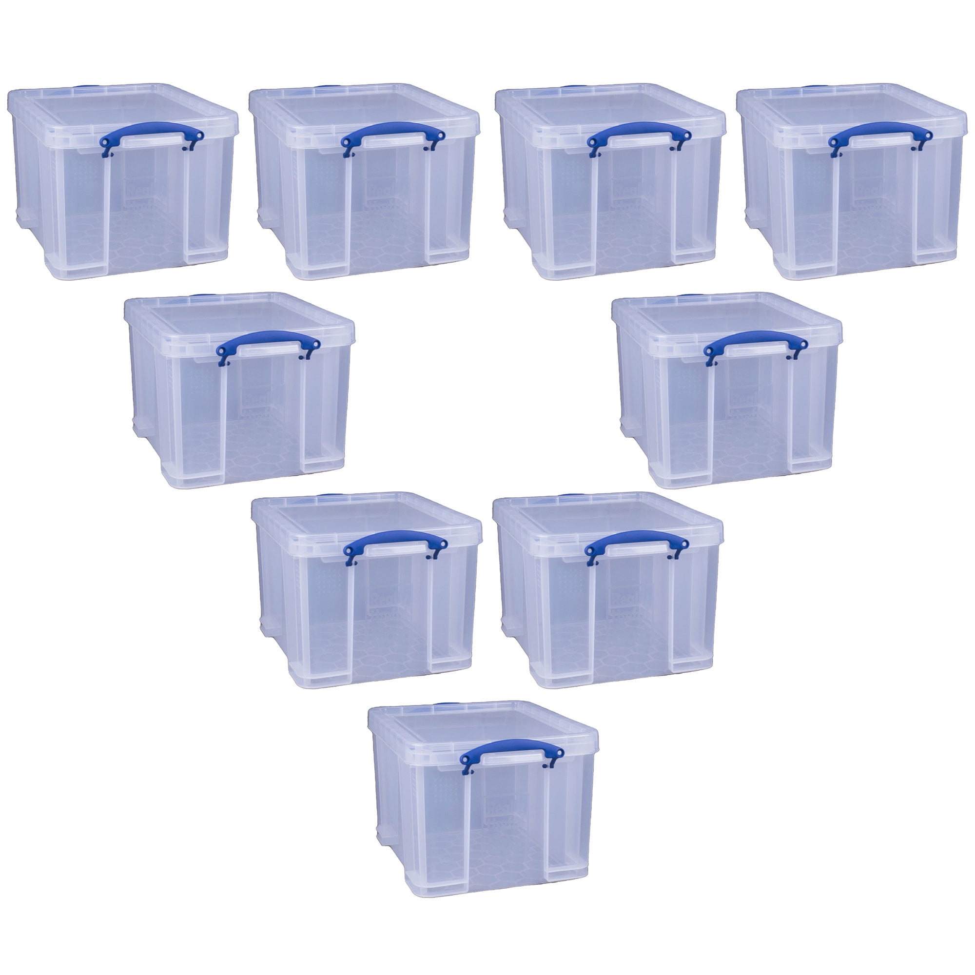 Really Useful Box 32L Storage Container with Snap Lock Handle, 9 Pack ...