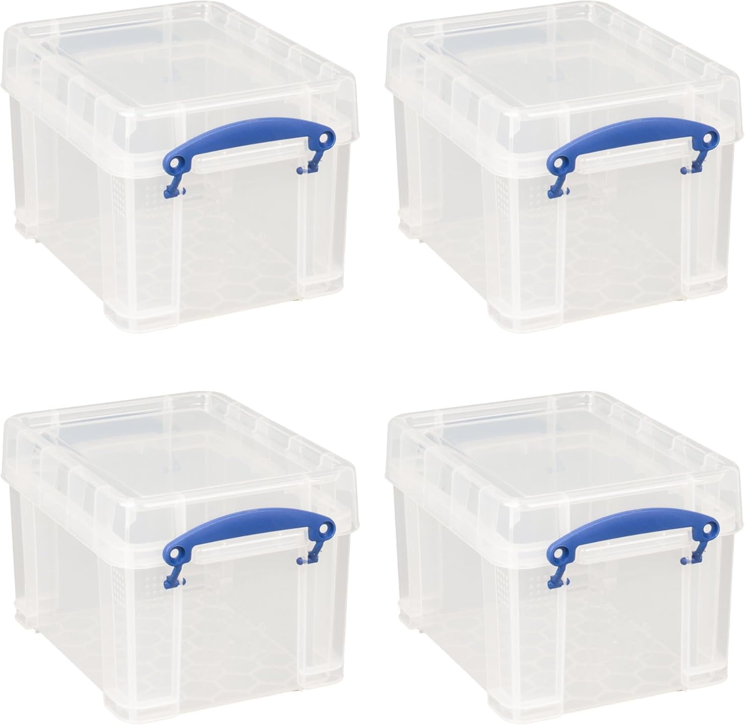 Really Useful Box 4 Pack Storage Bins, Clear Plastic Stackable ...