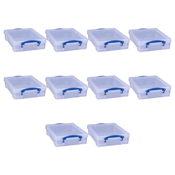 Really Useful Box 4L Storage Container w/ Lid & Clip Lock Handles (10 ...