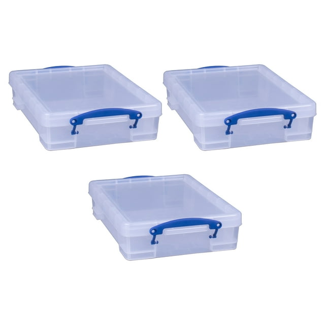 Really Useful Box 4L Plastic Storage Bin w/ Snap Lid & Clip Lock ...