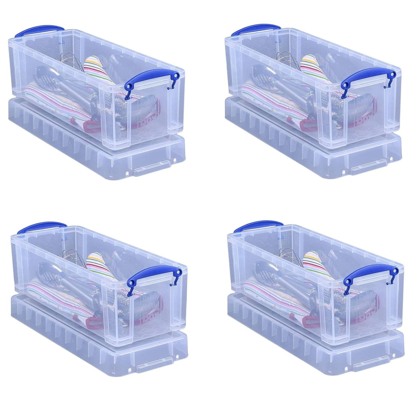 Really Useful Box 6.5L Clear Plastic Storage Container with Secure Lid, 17.5 x 7 x 6.25 Inches ...