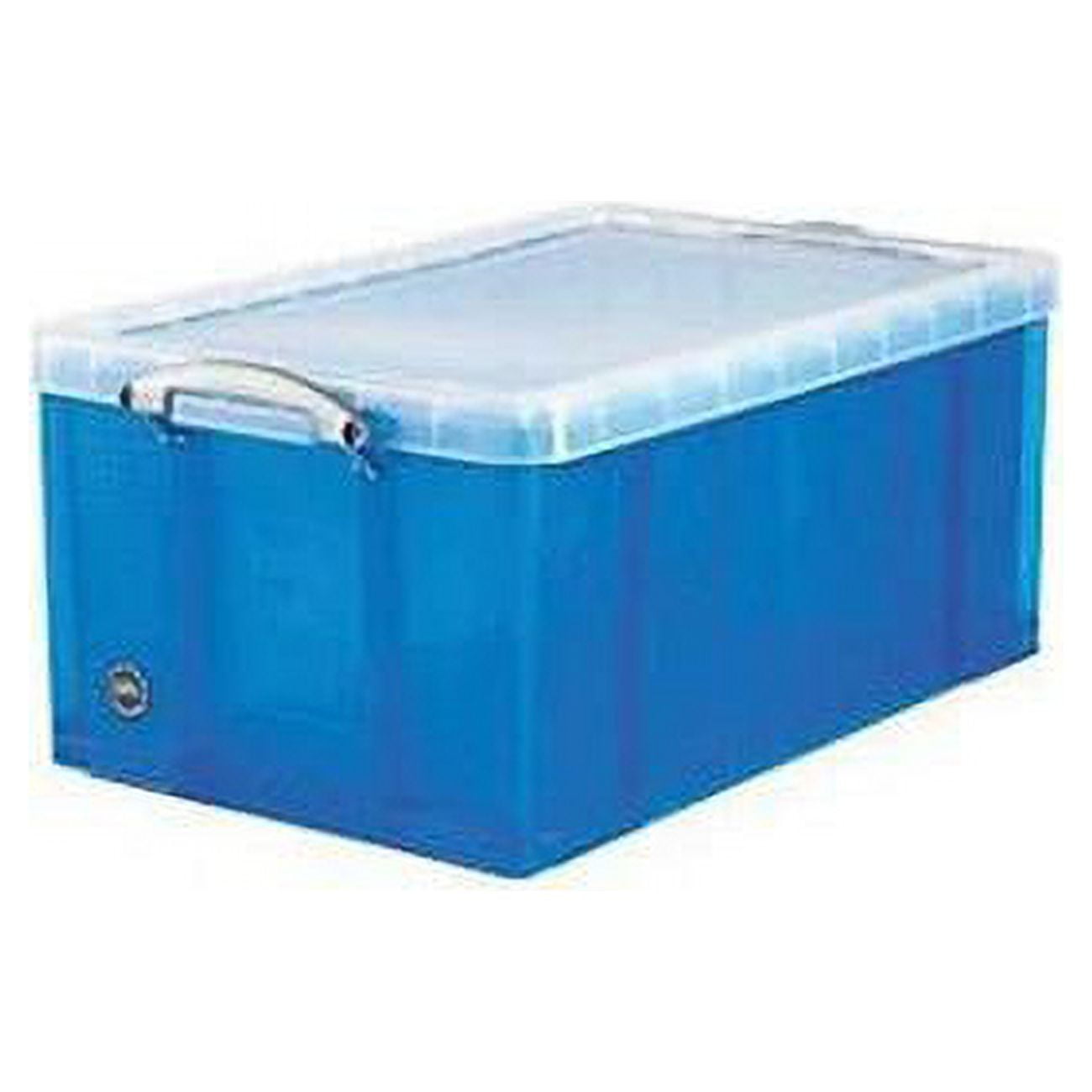 Really Useful Box 64 Liter Snap-Lid Storage Bin, Transparent Blue ...