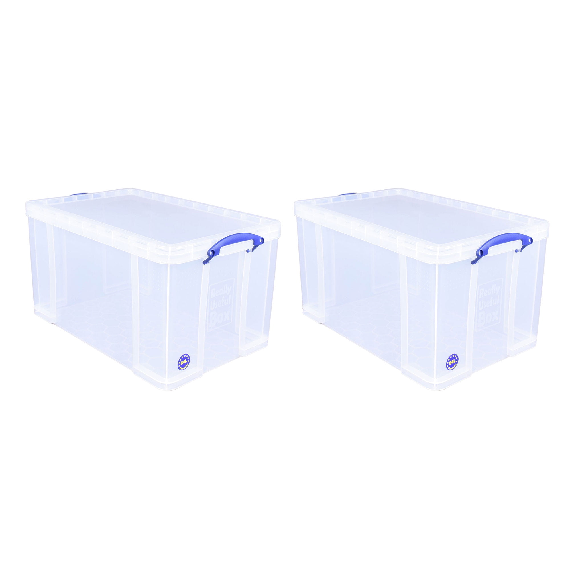 Really Useful Box 84L Storage Bin w/Snap Lid & Clip Lock Handle, 2 Pack ...