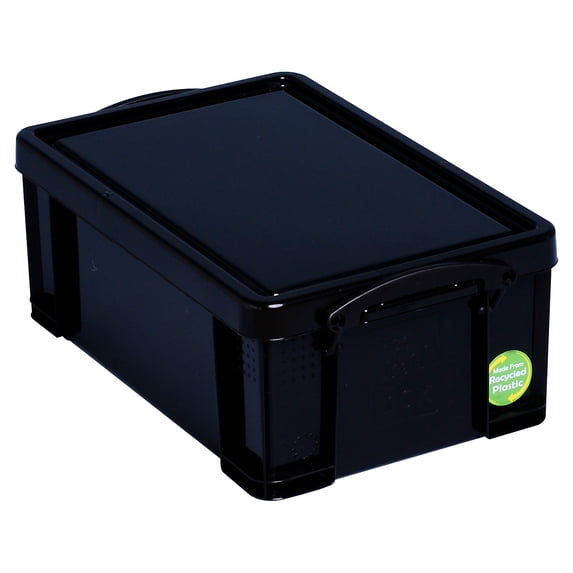 Really Useful Box 9.51 Qt. Latch Lid Storage Tote Solid Black (9BK ...