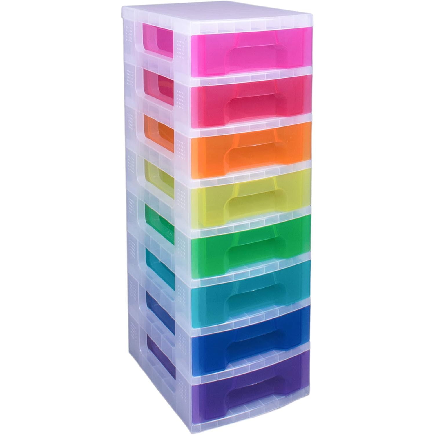Really Useful Box Plastic Storage Storage Tower 8x7 Litre Clear Frame ...