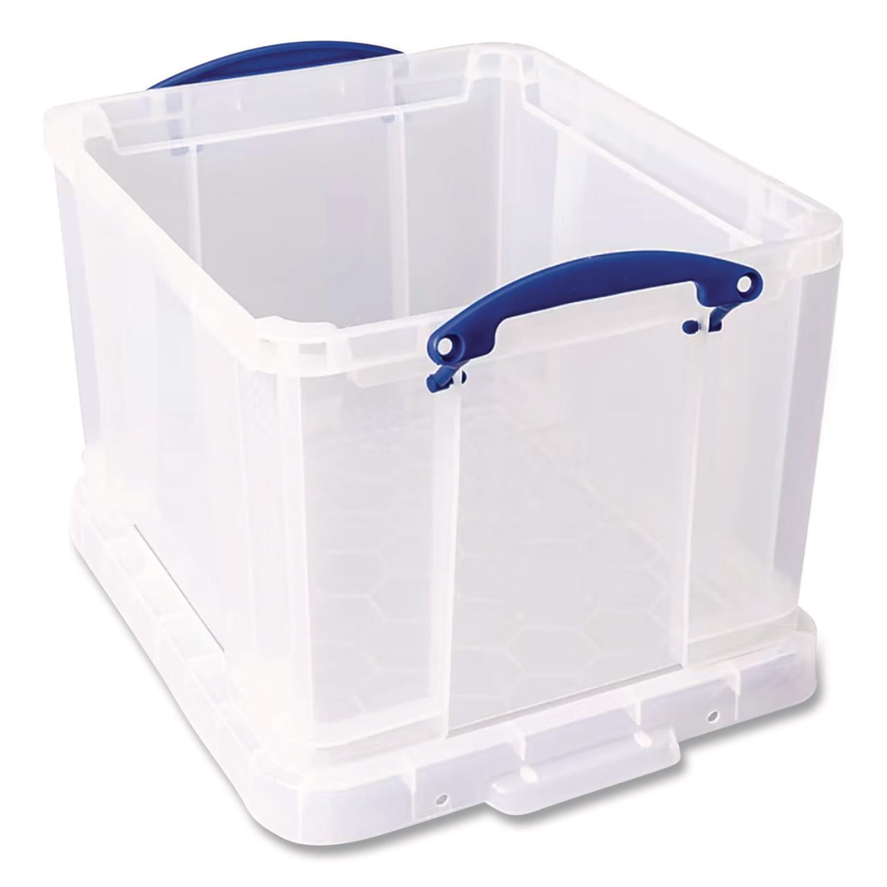 Stackable File Box Legal Files 14.5 x 18.5 x 12.75 Clear/Blue Accents ...