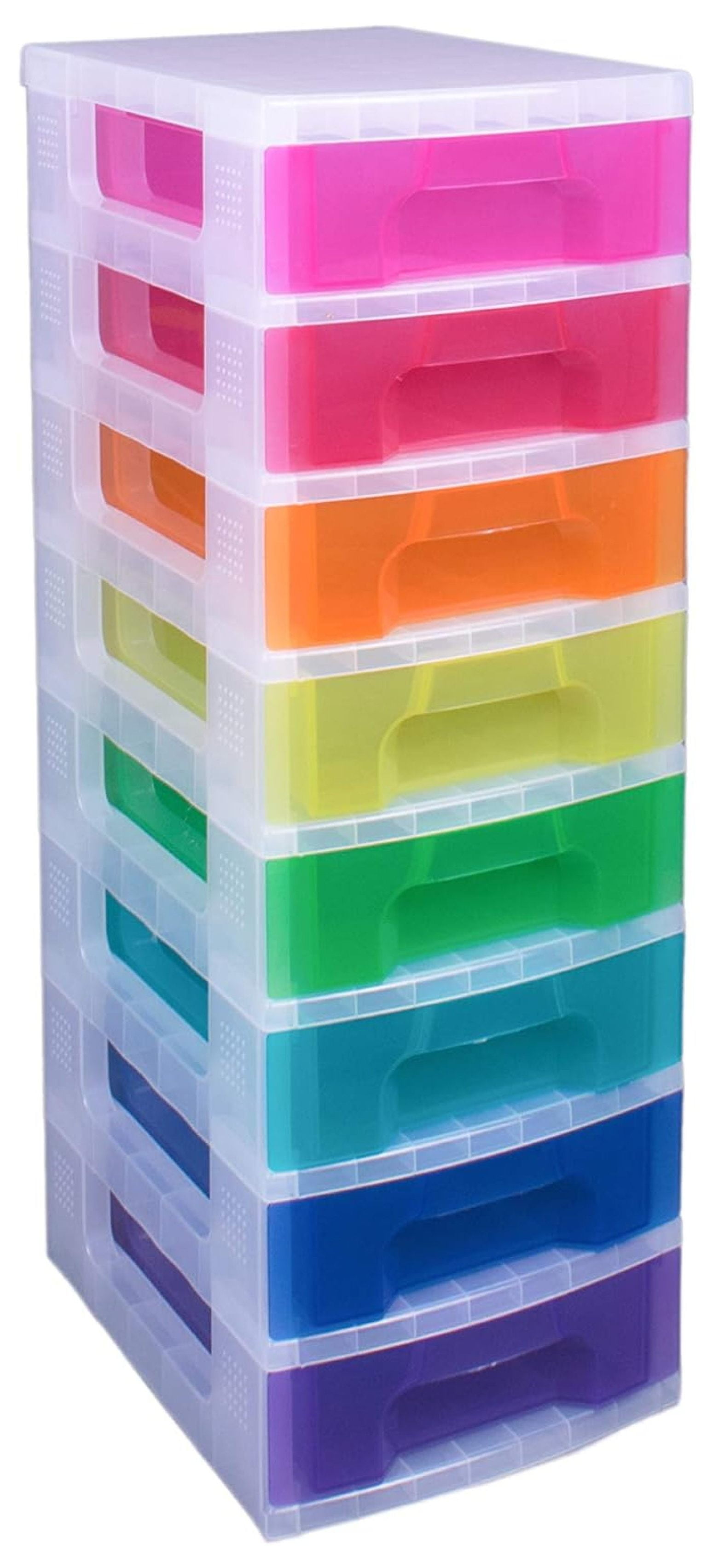 Really Useful Plastic Storage Box Storage Tower 8x7 Litre Clear Frame ...