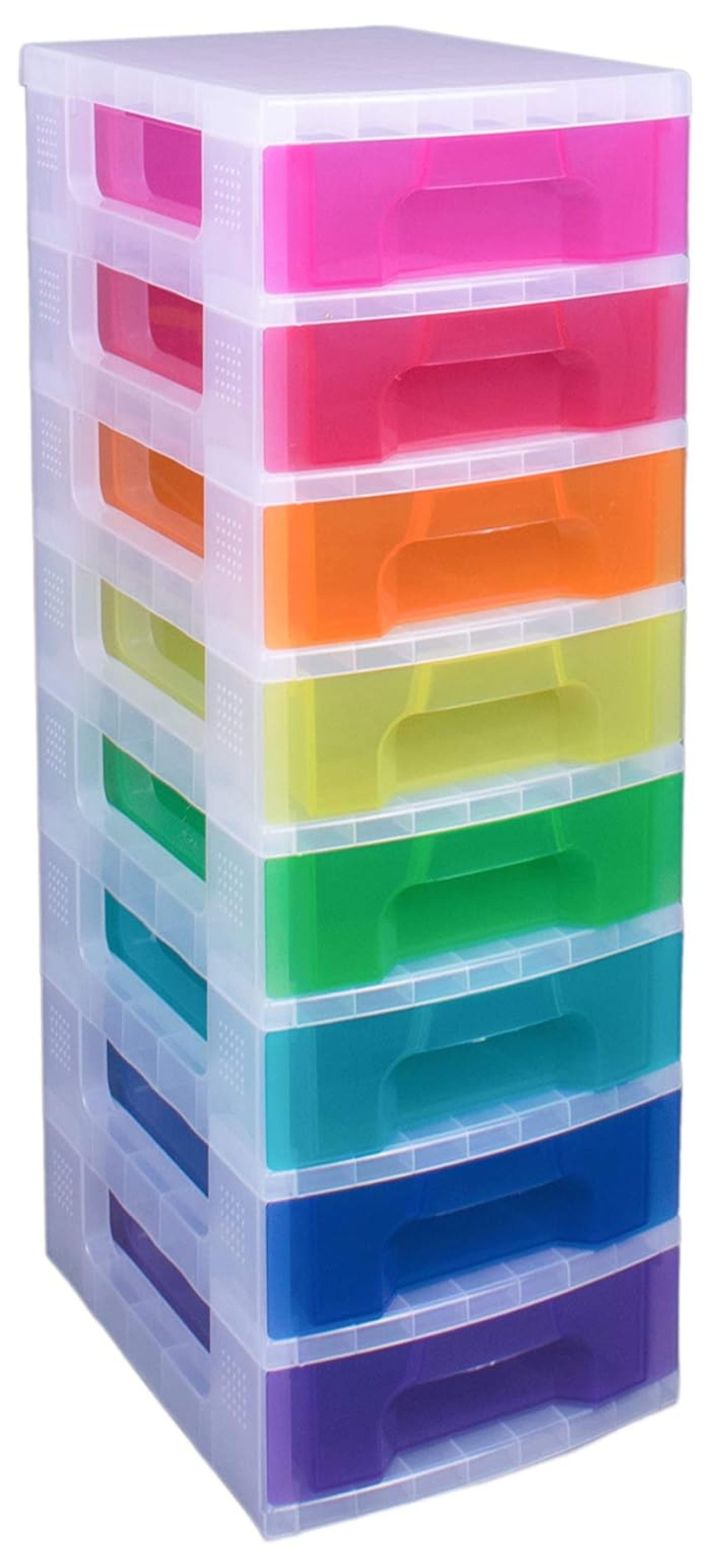 Really Useful Plastic Storage Box Storage Tower 8x7 Litre Clear Frame ...