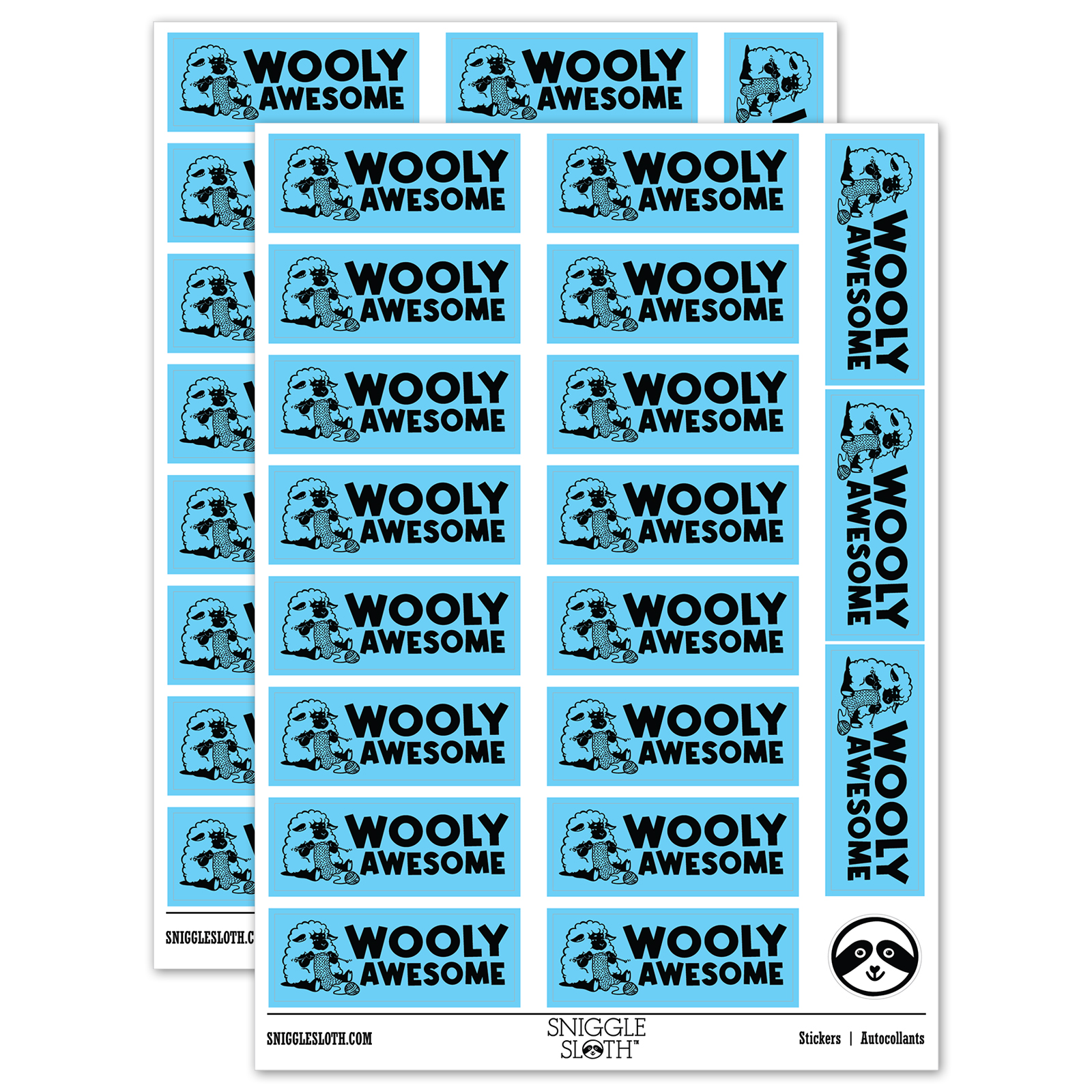 Really Wooly Awesome Knitting Sheep Teacher Student School Sticker Set ...