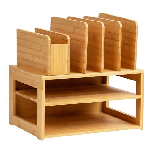 Realspace® Bamboo Desktop Organizer, 13-1/2" x 13-3/4"W x 9-3/4"D ...