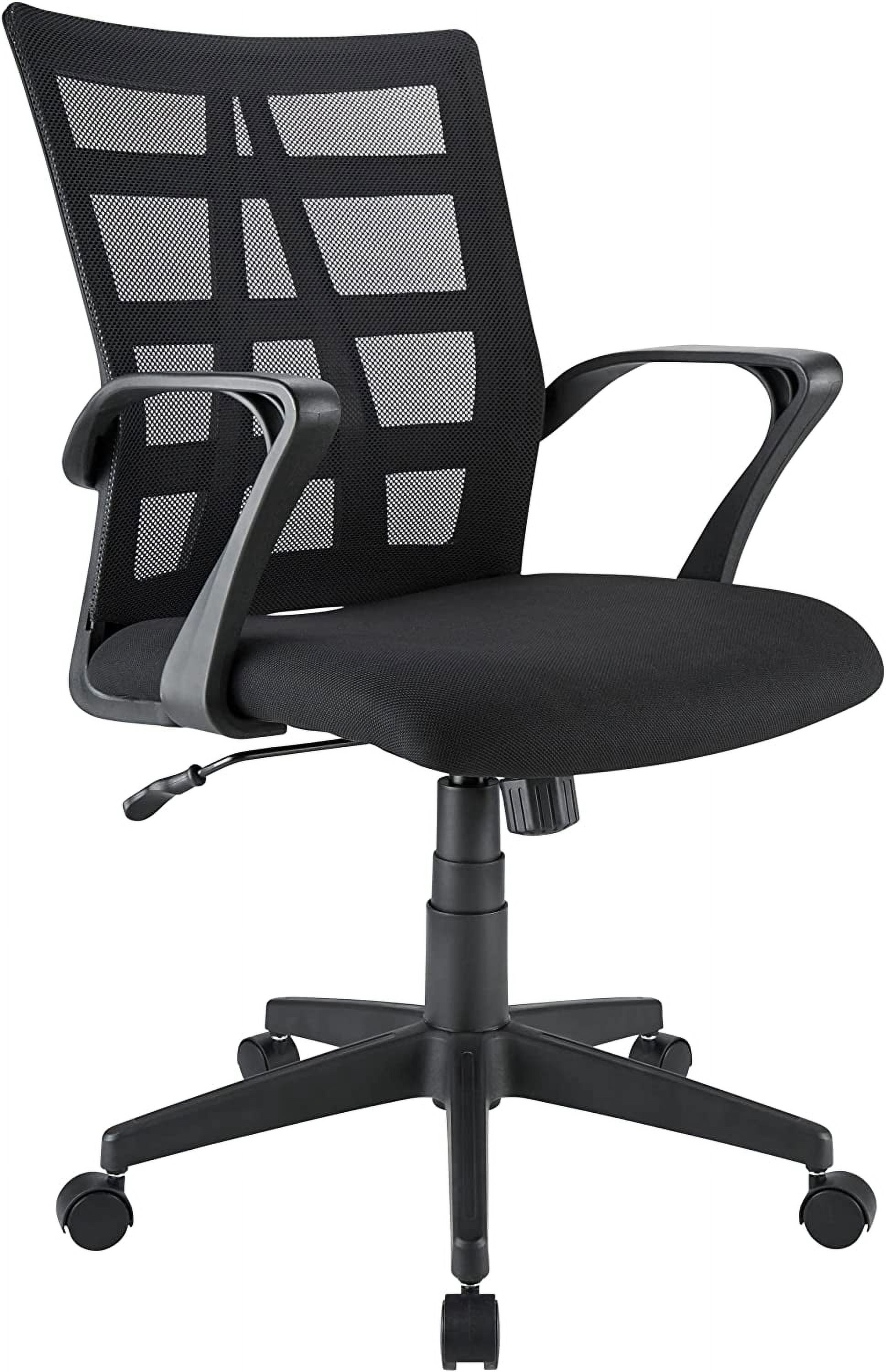 Realspace® Jaxby Mesh/Fabric Mid-Back Task Office Chair, Black, BIFMA ...
