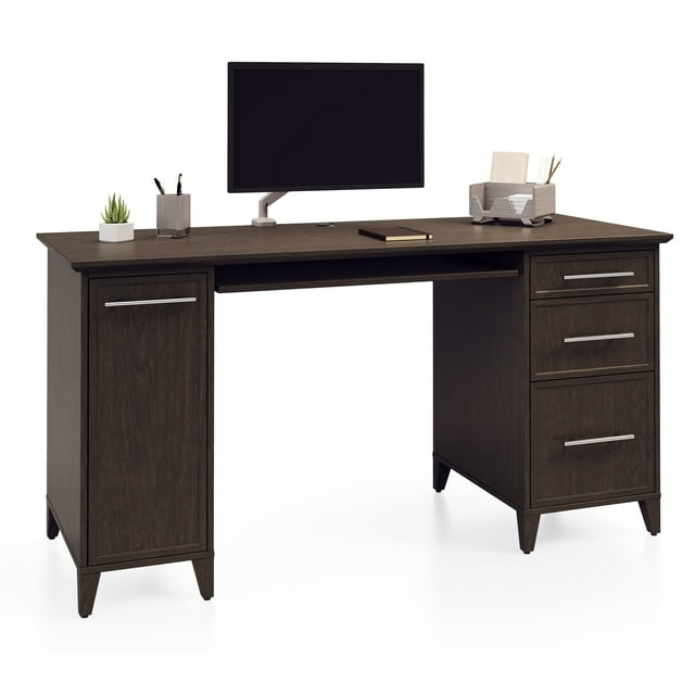 "Realspace Koru 60""W Straight Office Desk with Drawers, Integrated ...