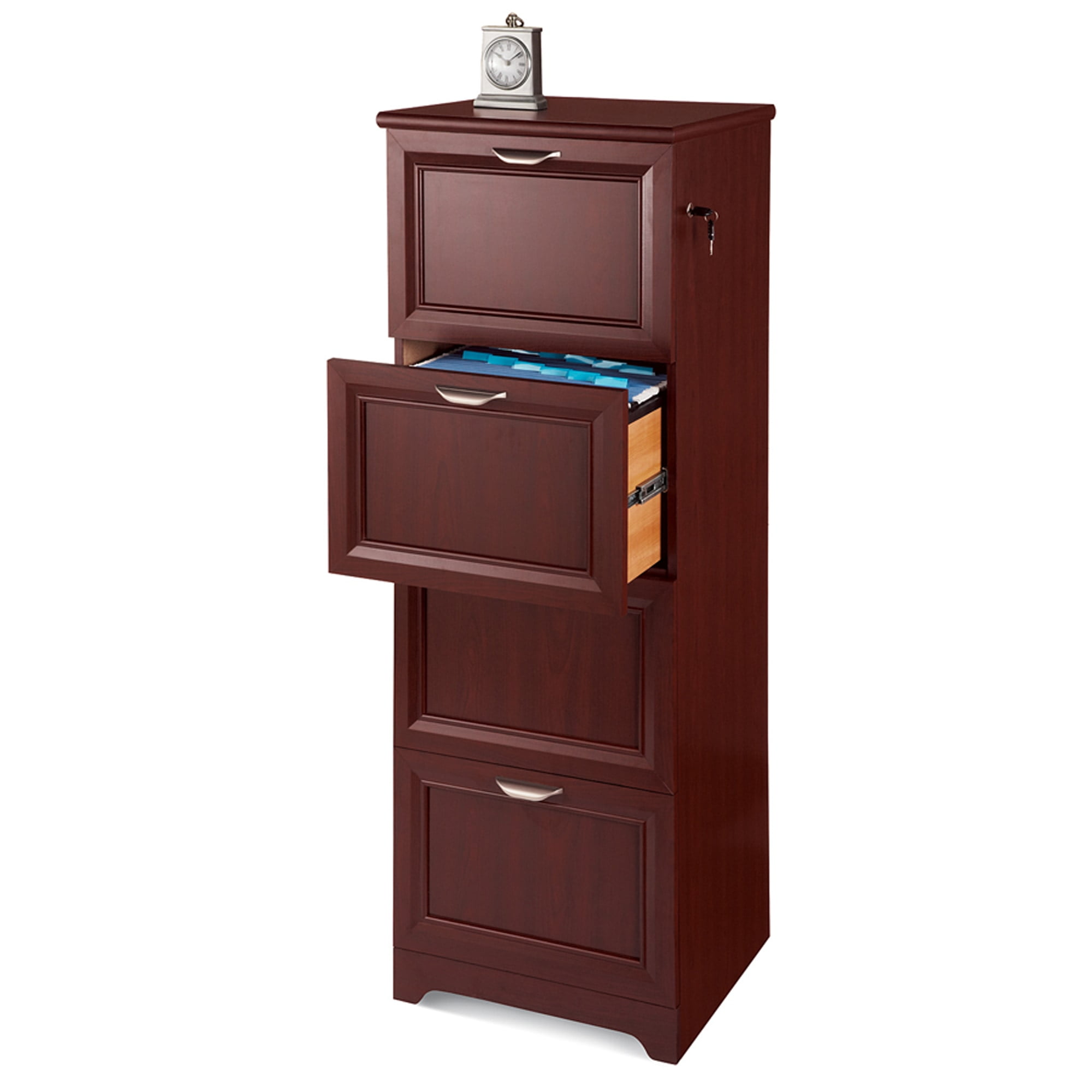 Realspace® Magellan 19"D Vertical 4-Drawer File Cabinet, Classic Cherry ...
