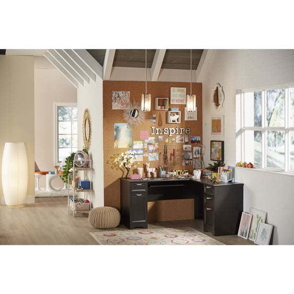 Realspace Magellan L-Shape Corner Desk with 4 Drawers, Cord Management ...