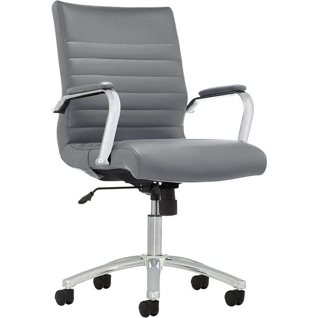 Realspace® Modern Comfort Series Winsley Bonded Leather Mid-Back Chair ...