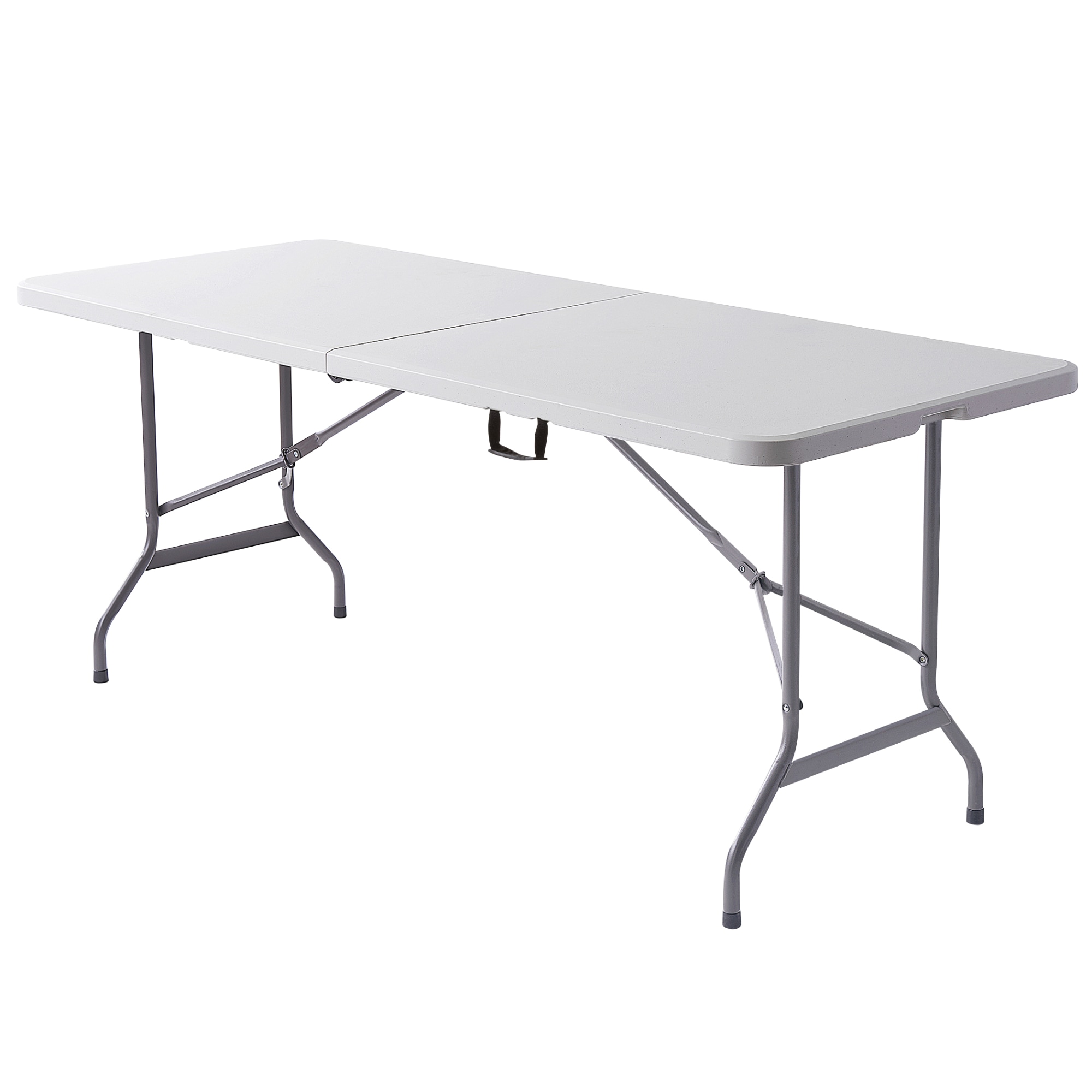 Realspace® Molded Plastic Top Folding Table, 6' Wide Fold in Half, 29"H ...