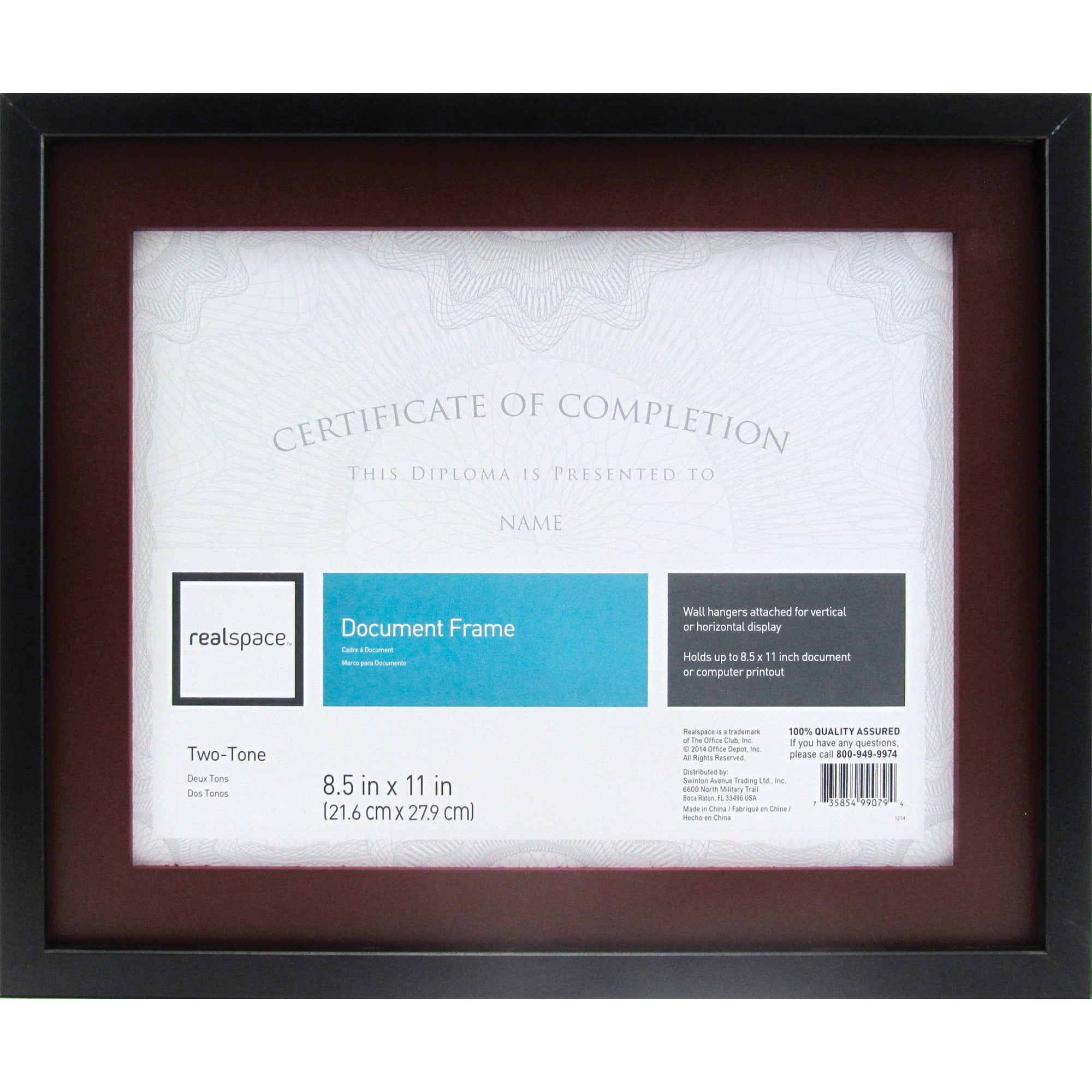 Realspace™ Photo/Document Frame, Gallery, 11" x 14" With Mat, Black ...