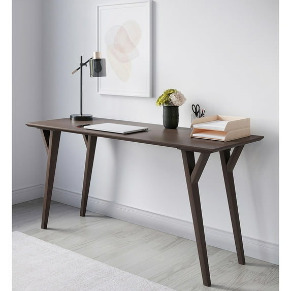 Realspace® Trezza 60"W Writing Desk, Warm Walnut - Walmart.com
