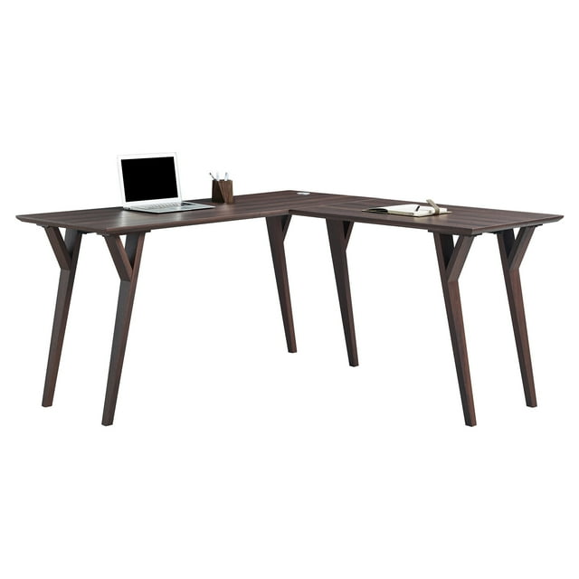 Realspace® Trezza 62"W L-Shaped Computer Desk, Warm Walnut - Walmart.com