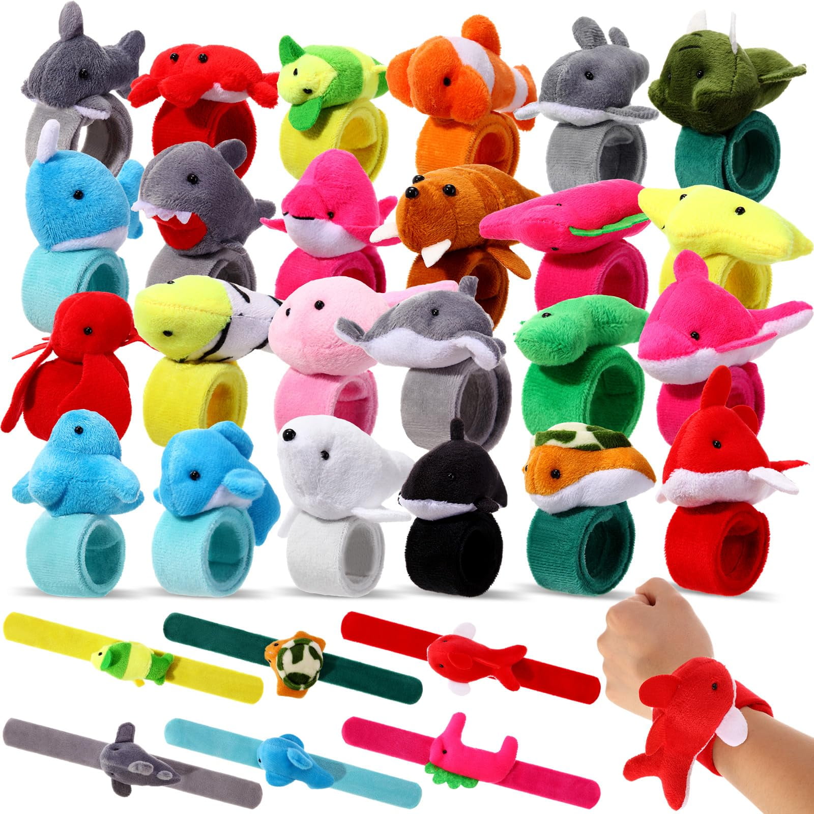 Realspring 30 Pcs Stuffed KEF16 Ocean Animal Slap for Kids Plush Animal ...