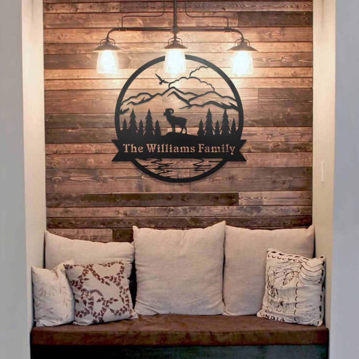 Realsteel's Personalized Great Outdoors Bighorn Sheep Metal Monogram ...