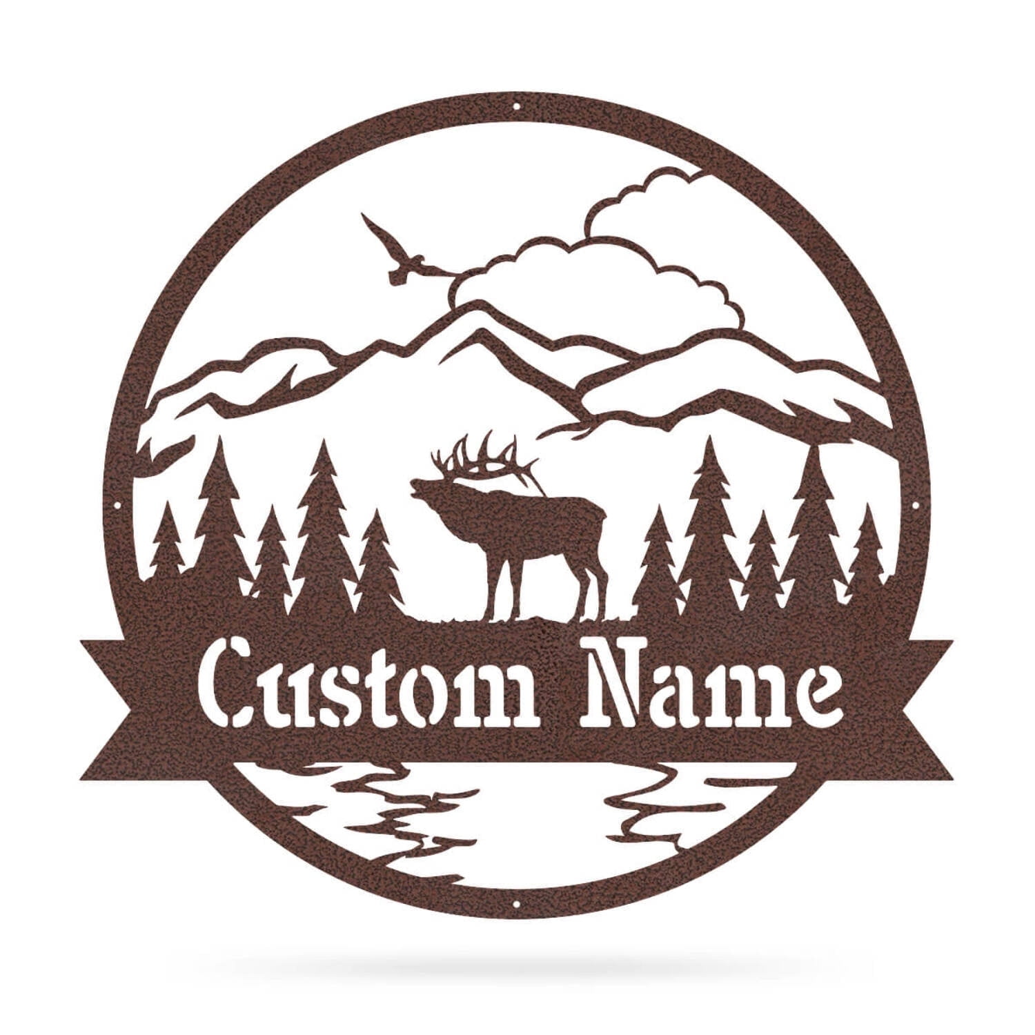 Realsteel's Personalized Great Outdoors Elk Metal Monogram - Custom ...