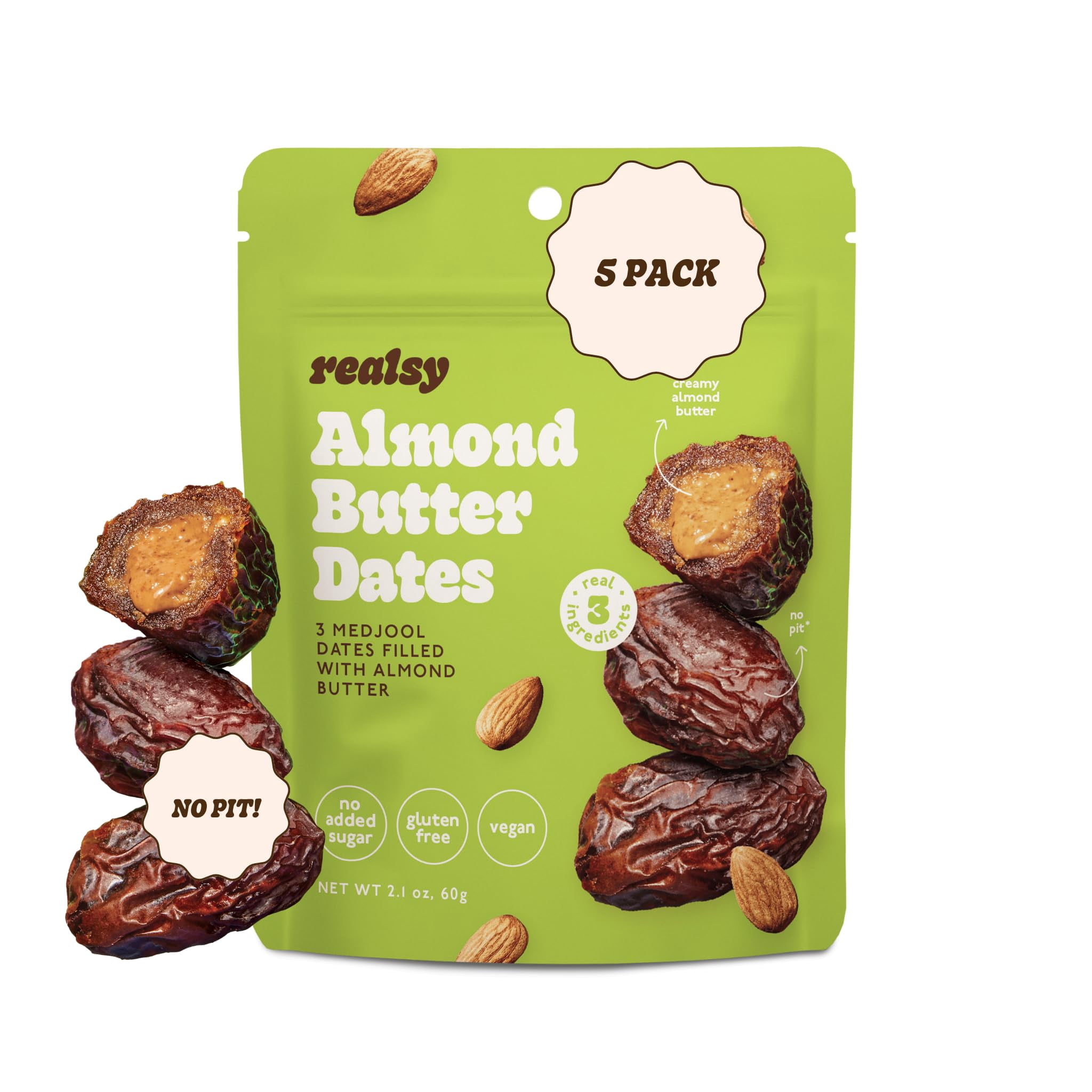 Realsy Pitted & Stuffed Medjool Dates, Organic MDH1Dates with No Sugar ...