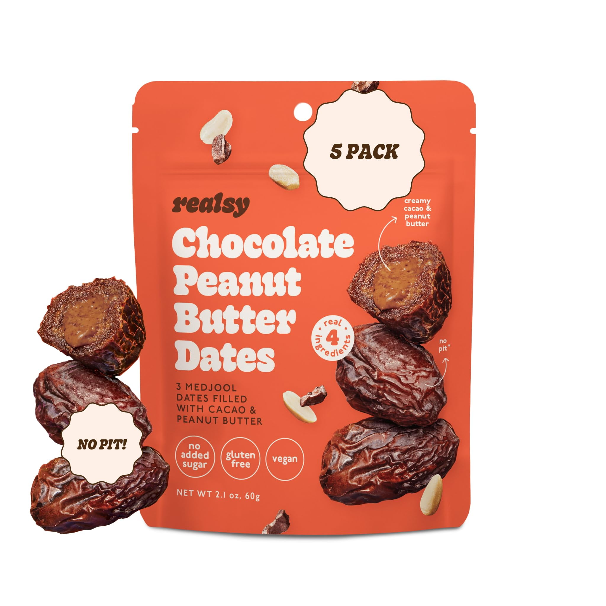 Realsy Pitted & Stuffed RRF12 Medjool Dates, Organic Dates No Sugar ...
