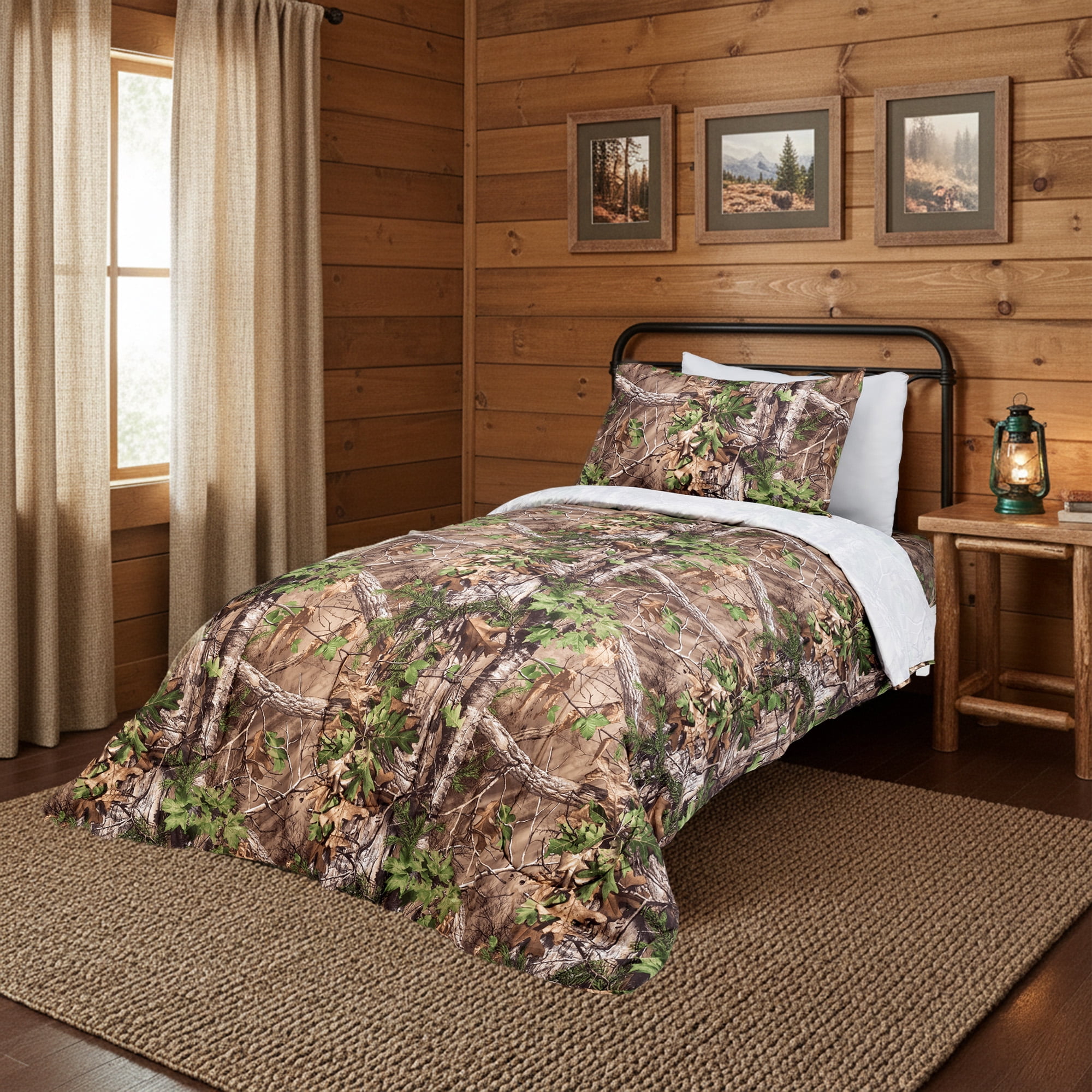 Realtree Twin Size 4-Piece Bed in Bag Set, Kids Camouflage Comforter ...