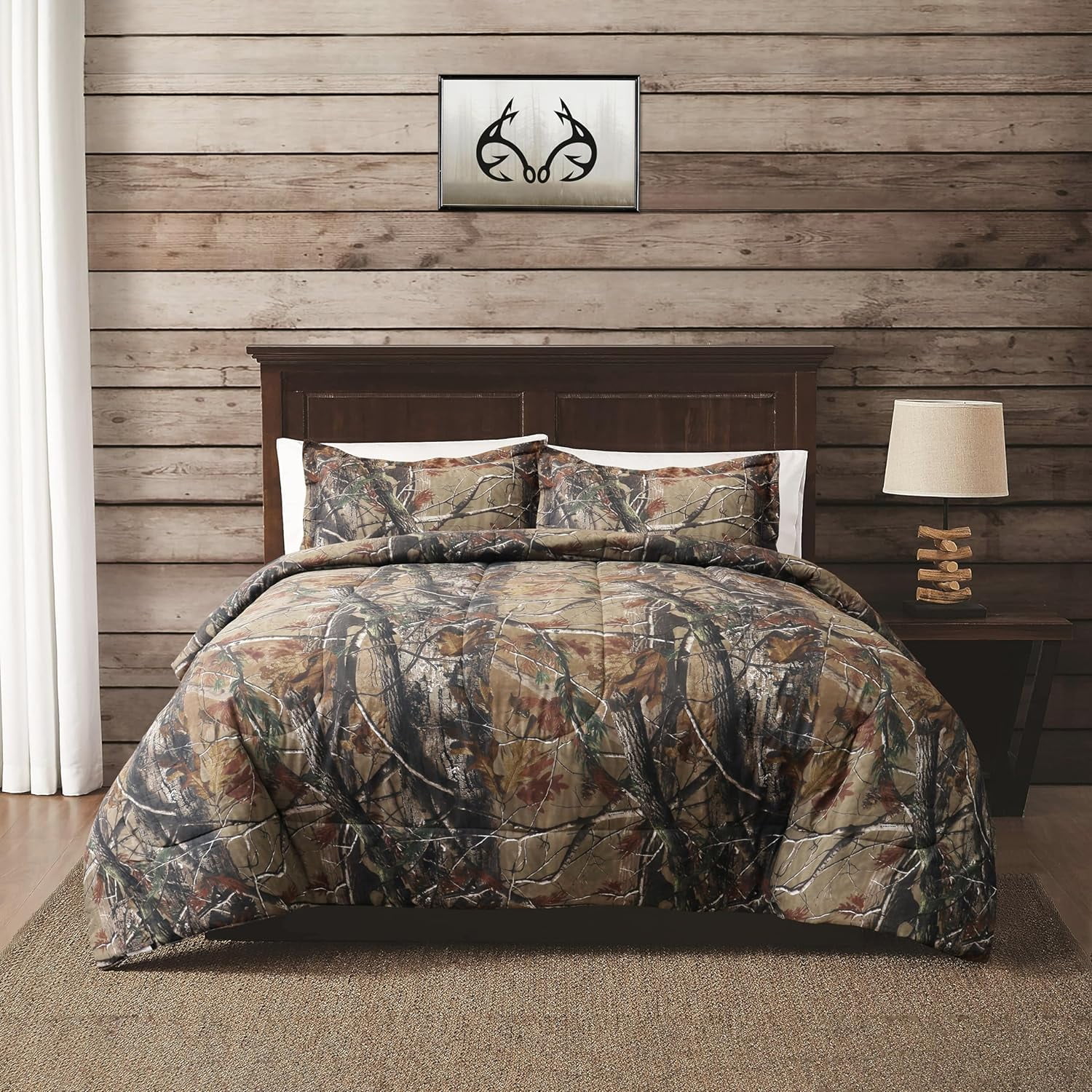 Realtree All Purpose Camo Twin Comforter Set 2 Piece Polycotton Rustic