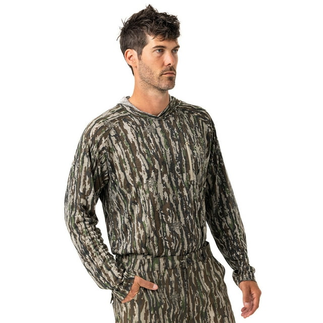 Realtree Bamboo Men's Long Sleeve Hooded Shirt | Original - Walmart.com