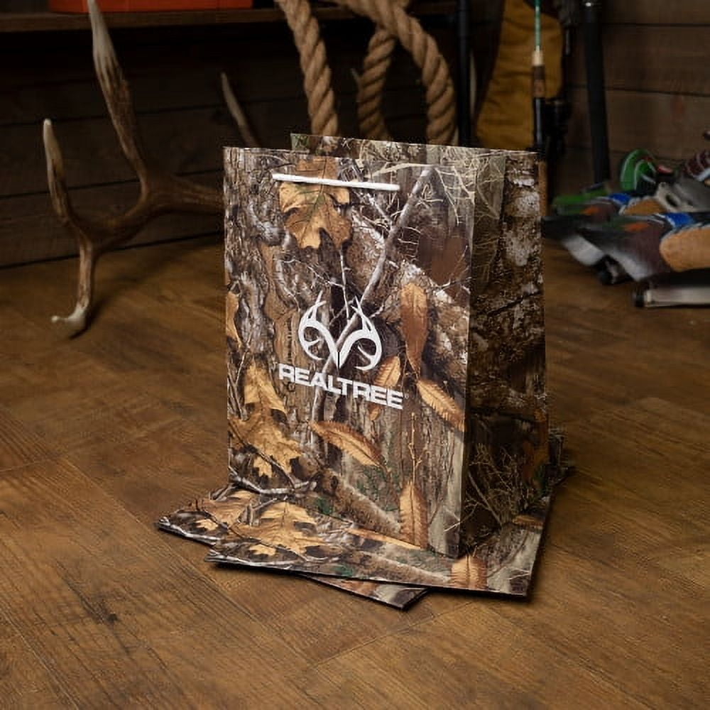 Realtree Edge Camo 3-Pack Gift Bags, Medium 6" x 10-1/2" x 12-1/2 ...