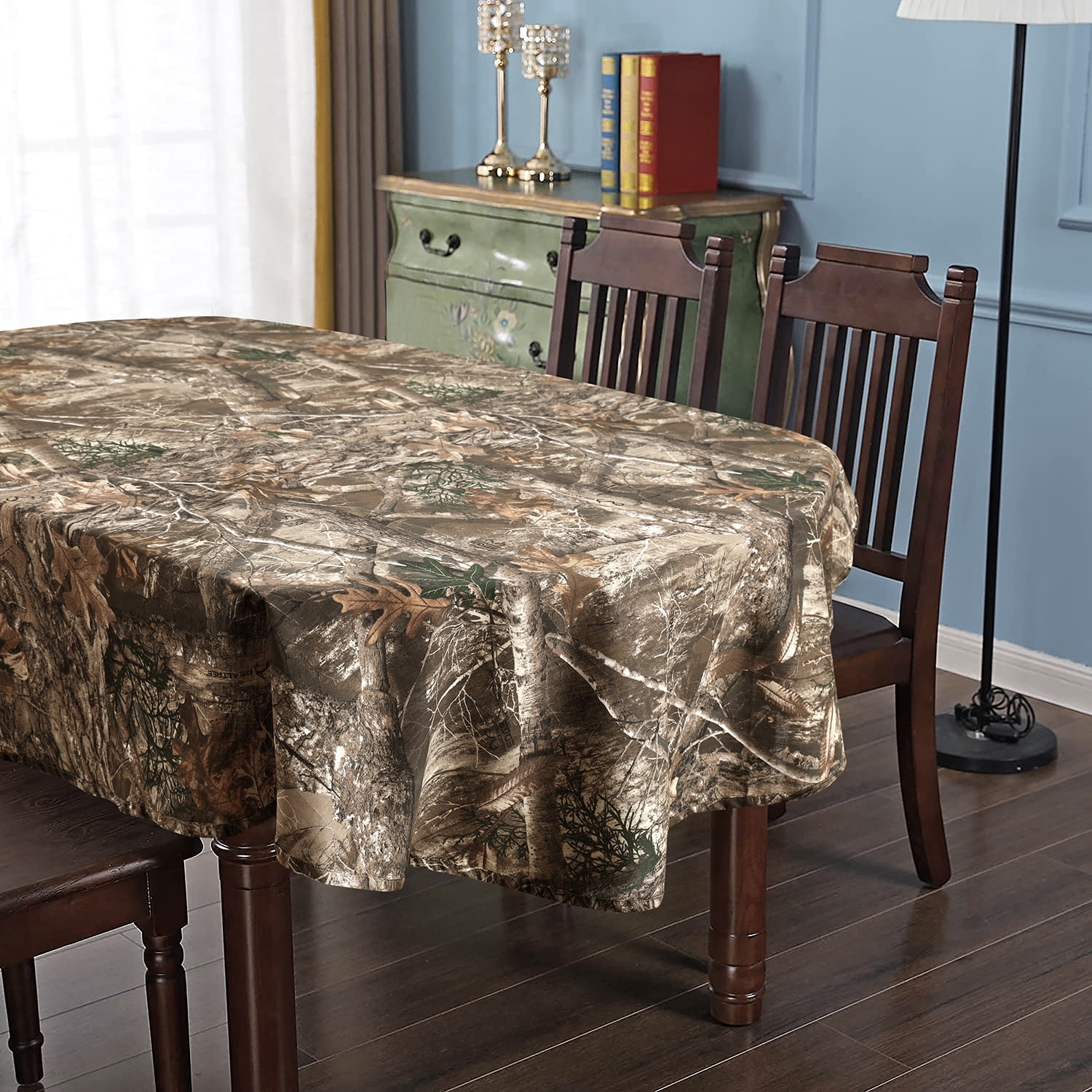 Realtree Edge Camo Table Cloth Oval - 60"x84" Polycotton Fabric ...