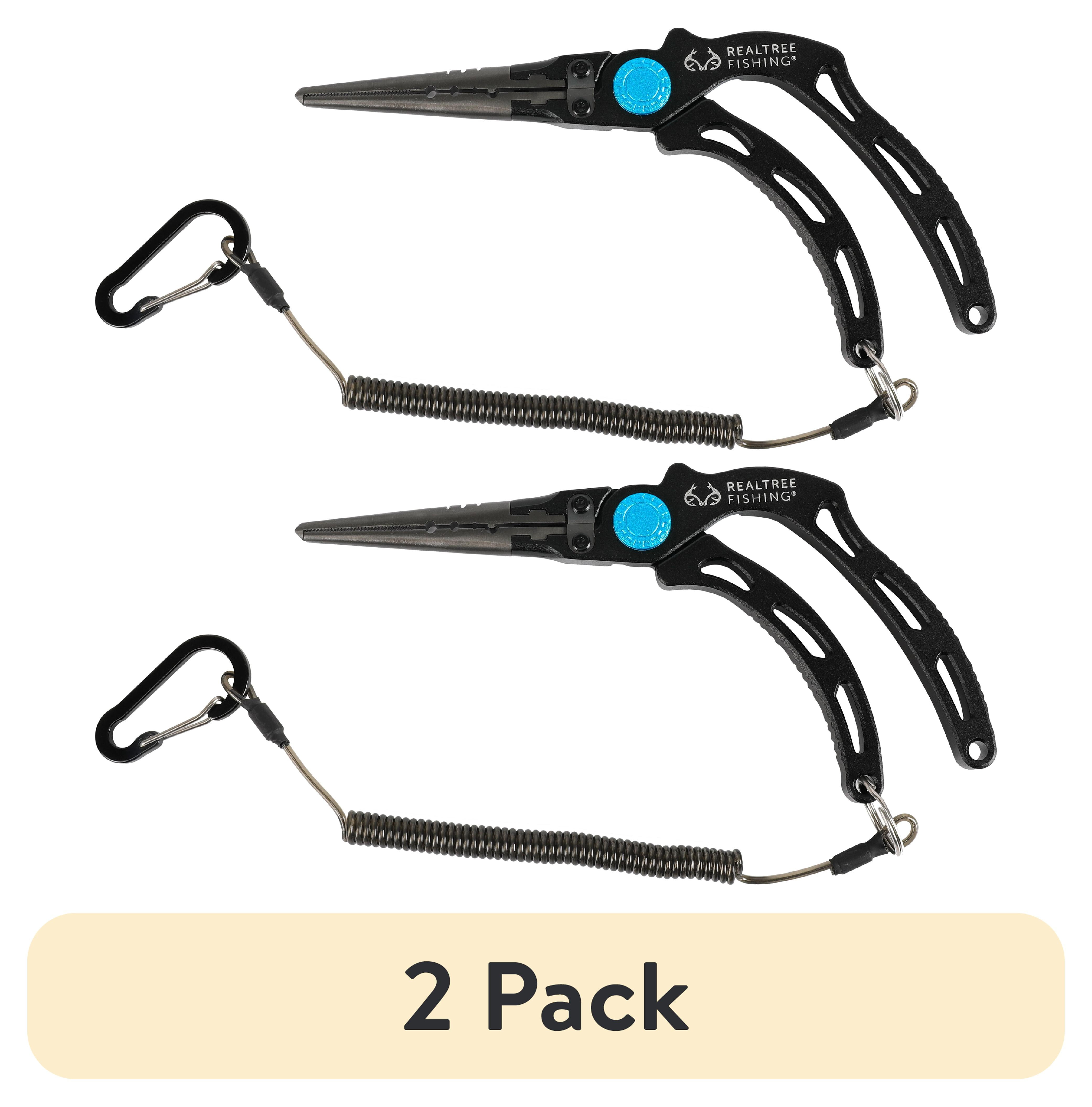 (2 pack) Realtree Fishing 8-inch Pistol Grip Pliers with Titanium ...