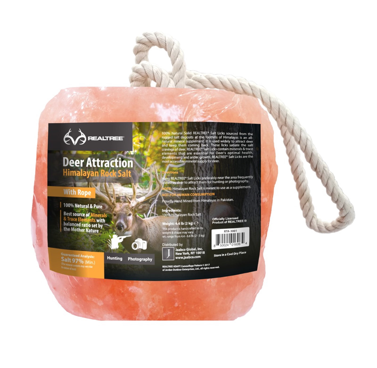 Realtree Himalayan Rock Salt Lick Deer Attraction with Rope for Hanging ...