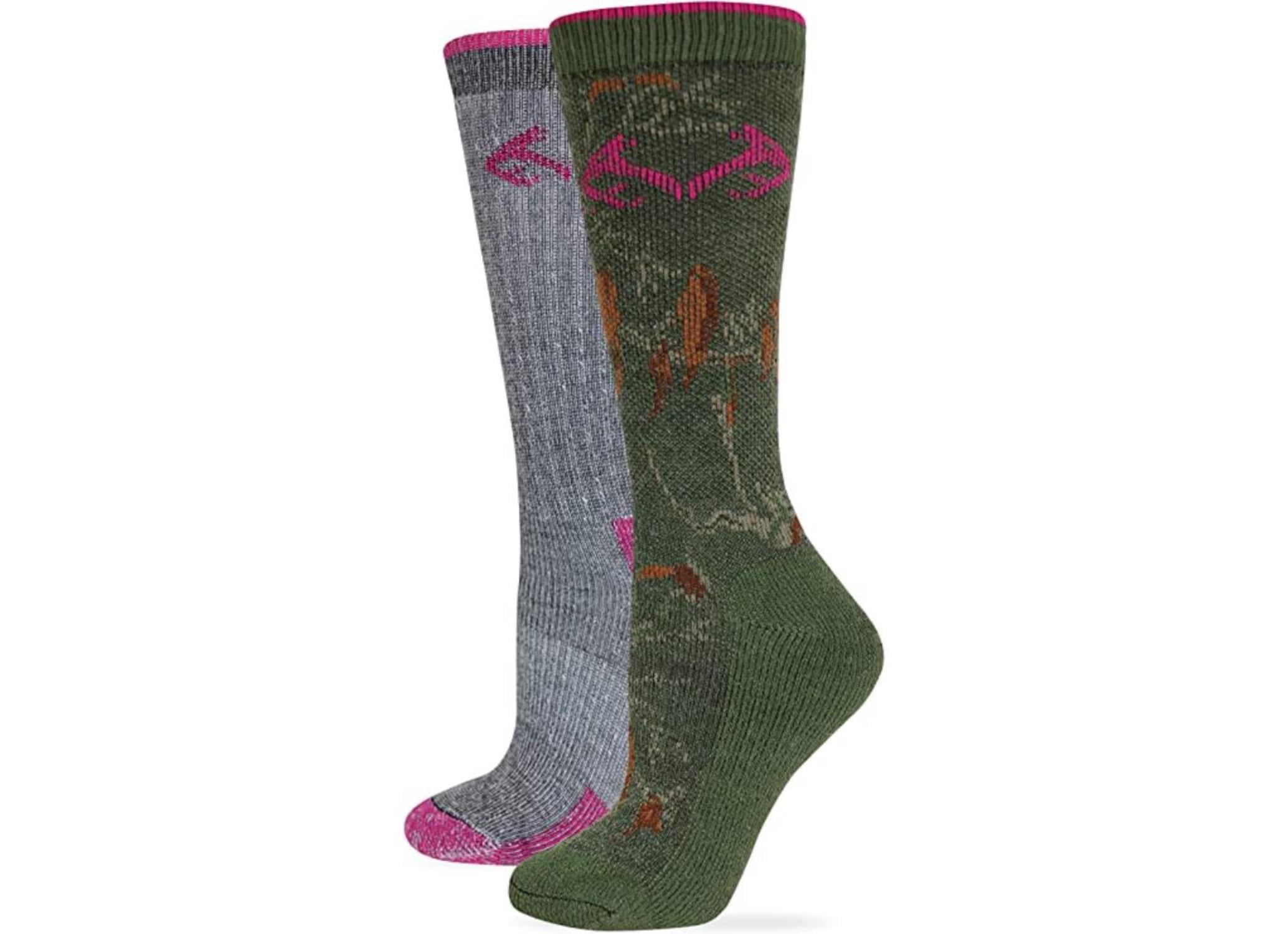 Realtree Ladies Elimishield Camo Boot Socks 2 Pair, Olive Camo, Women's ...