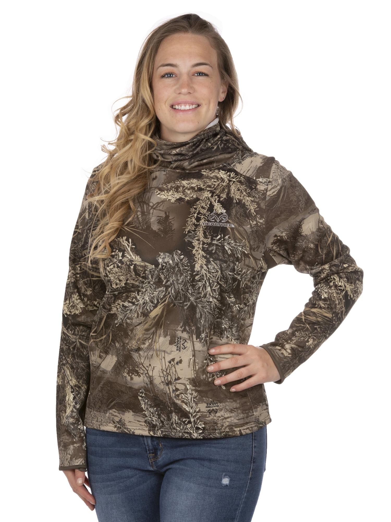 Realtree Max-1 XT Women Performance Pullover Hoodie with Neck Gaiter S ...