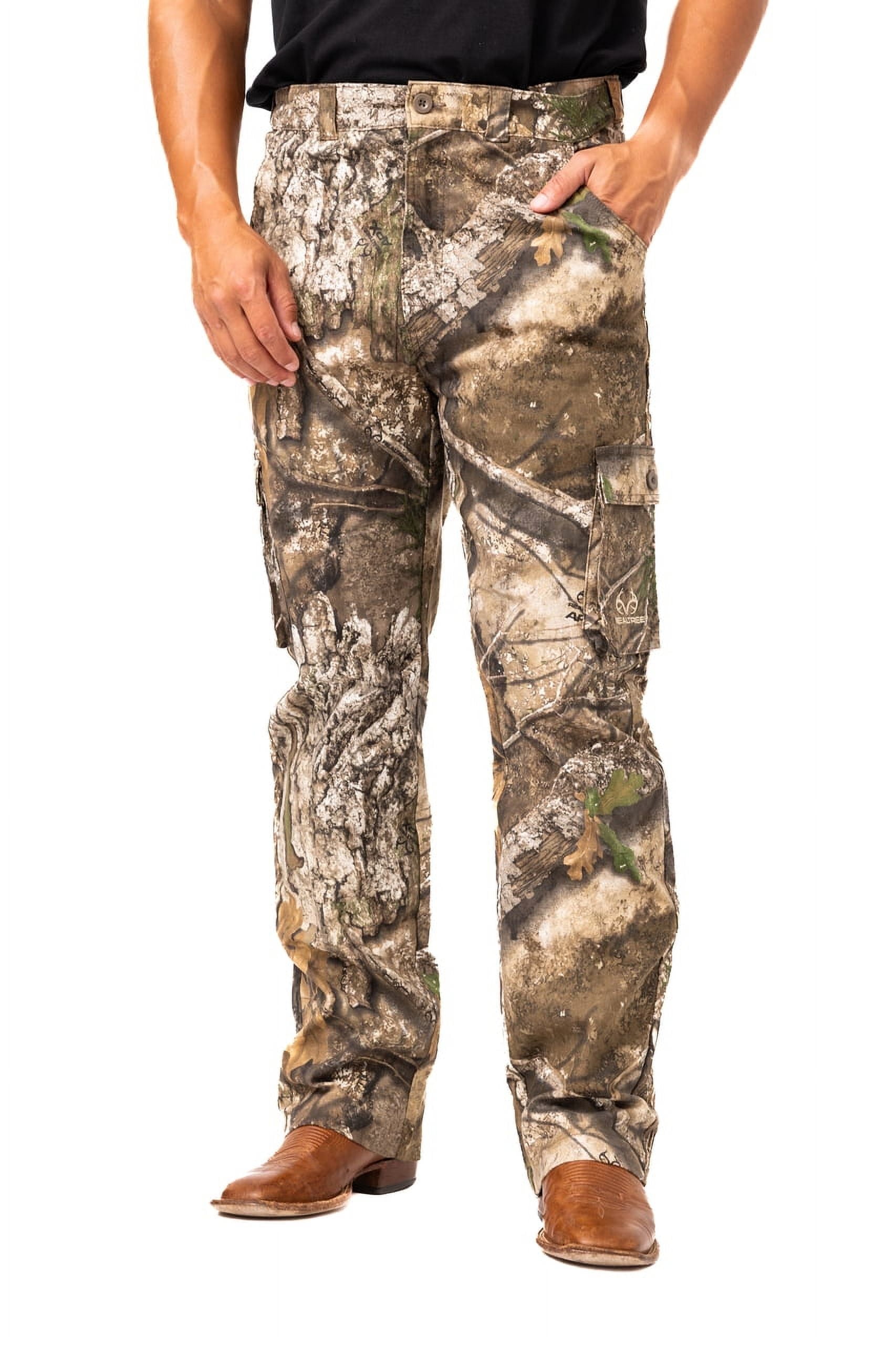 Realtree Men’s 6-Pocket Cargo Pants – Timber Camo Hunting Pants for ...