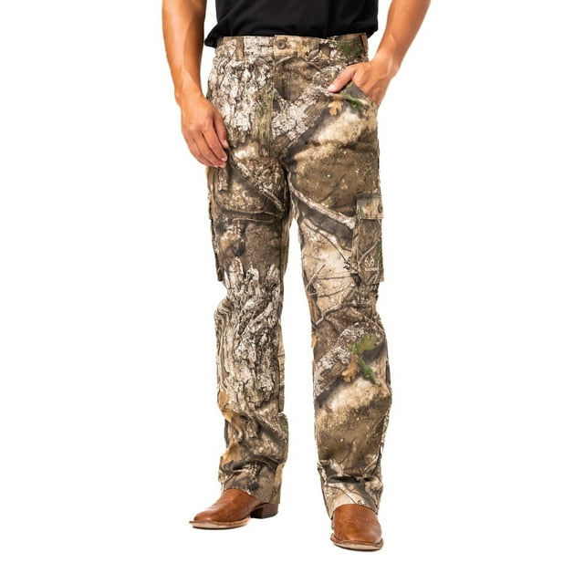 Realtree Men’s 6-Pocket Cargo Pants – Timber Camo Hunting Pants for ...