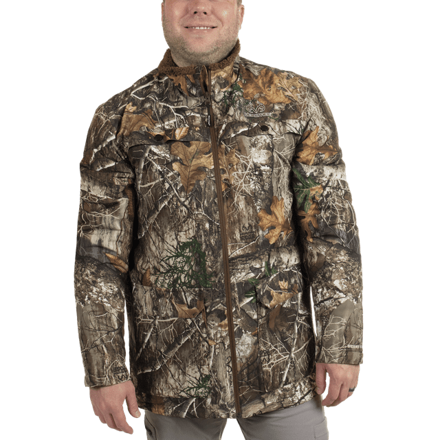 Realtree Men's Fleece Lined Hunting Jacket, Realtree Edge, Size Large ...