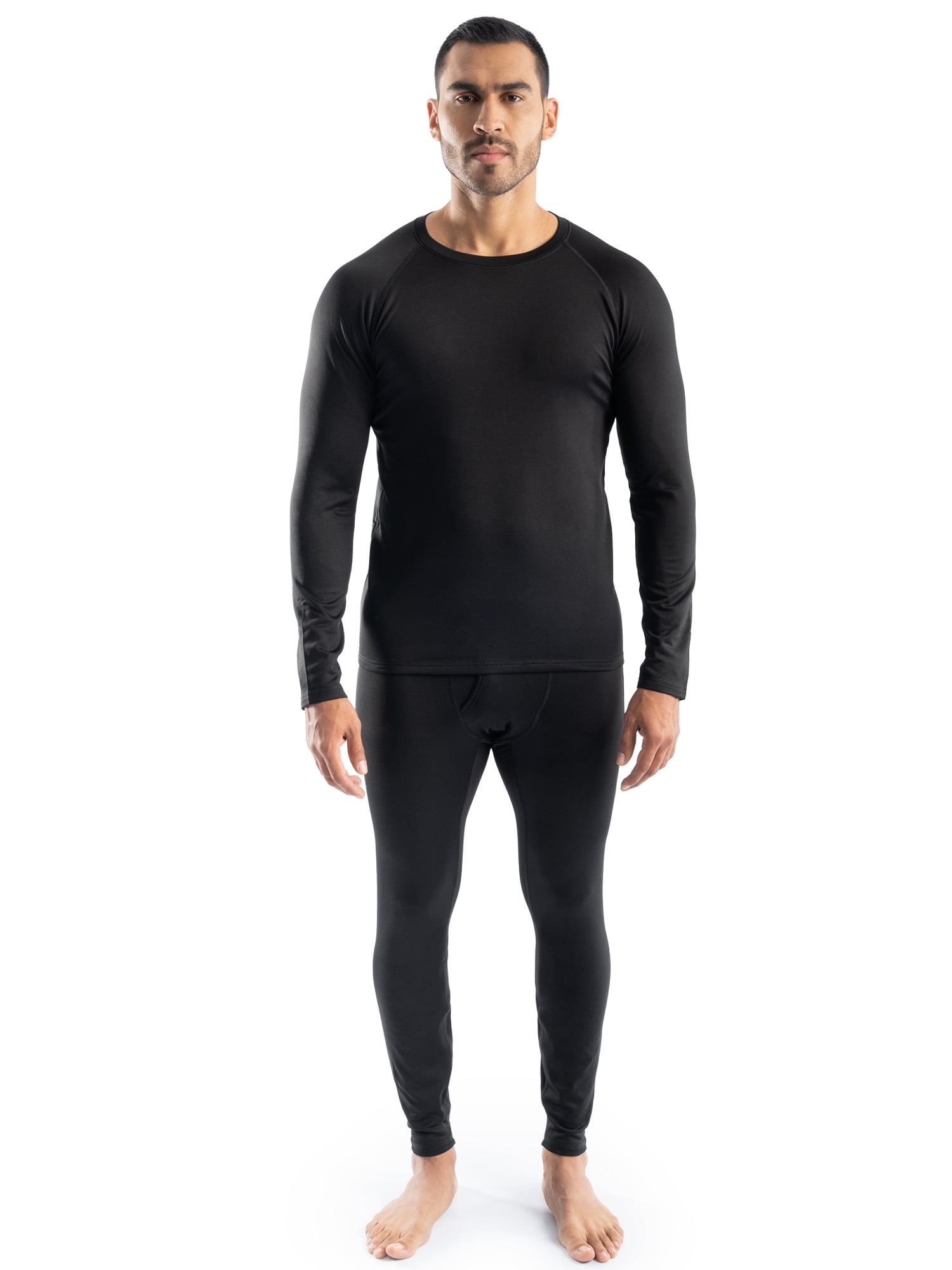 Realtree Men's Heavyweight Fleece Base Layer Thermal Pants, Black, M ...