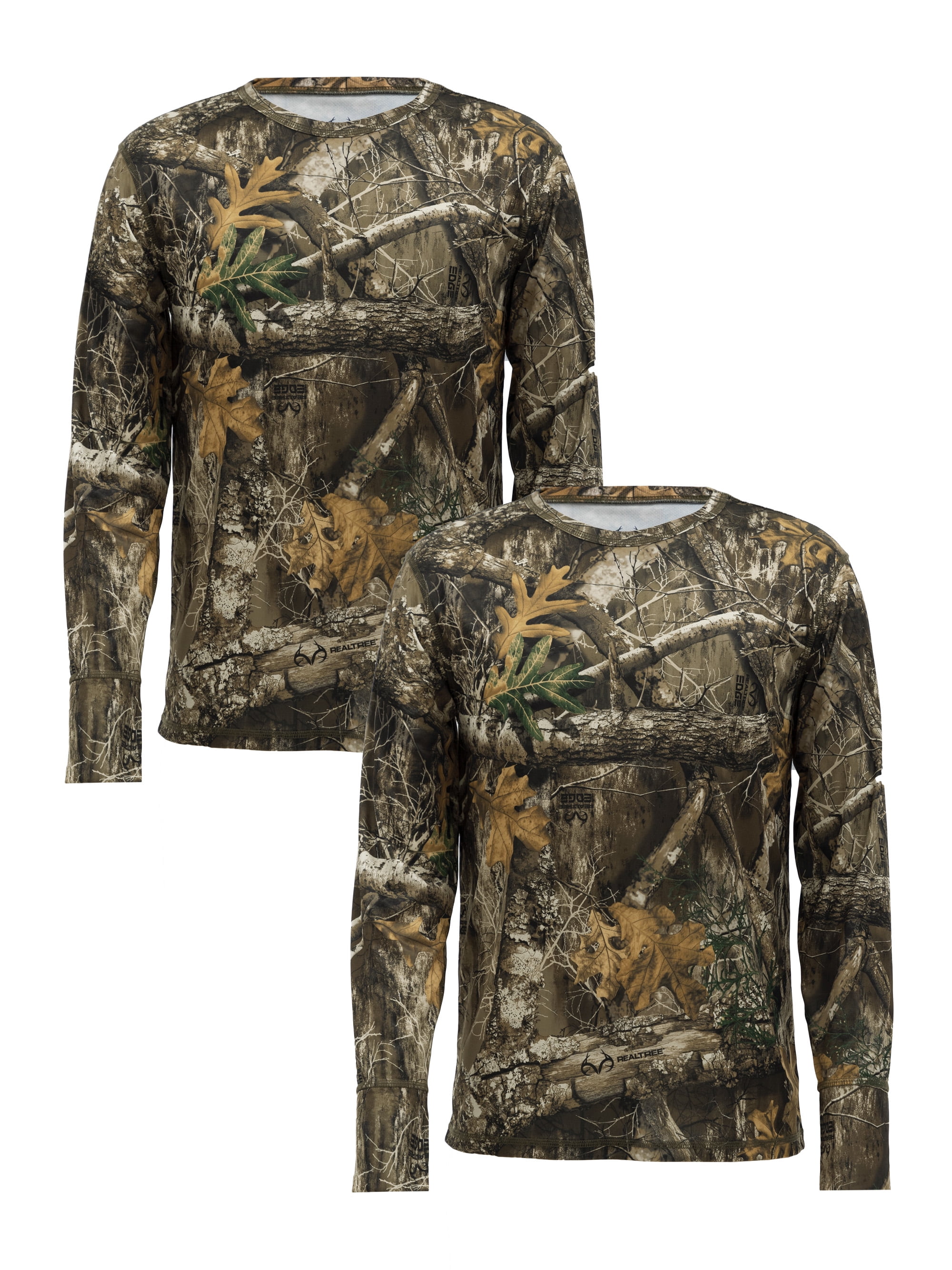 Realtree Men's Moisture-Wicking Long Sleeve Hunting Shirts, Camo, 2 ...