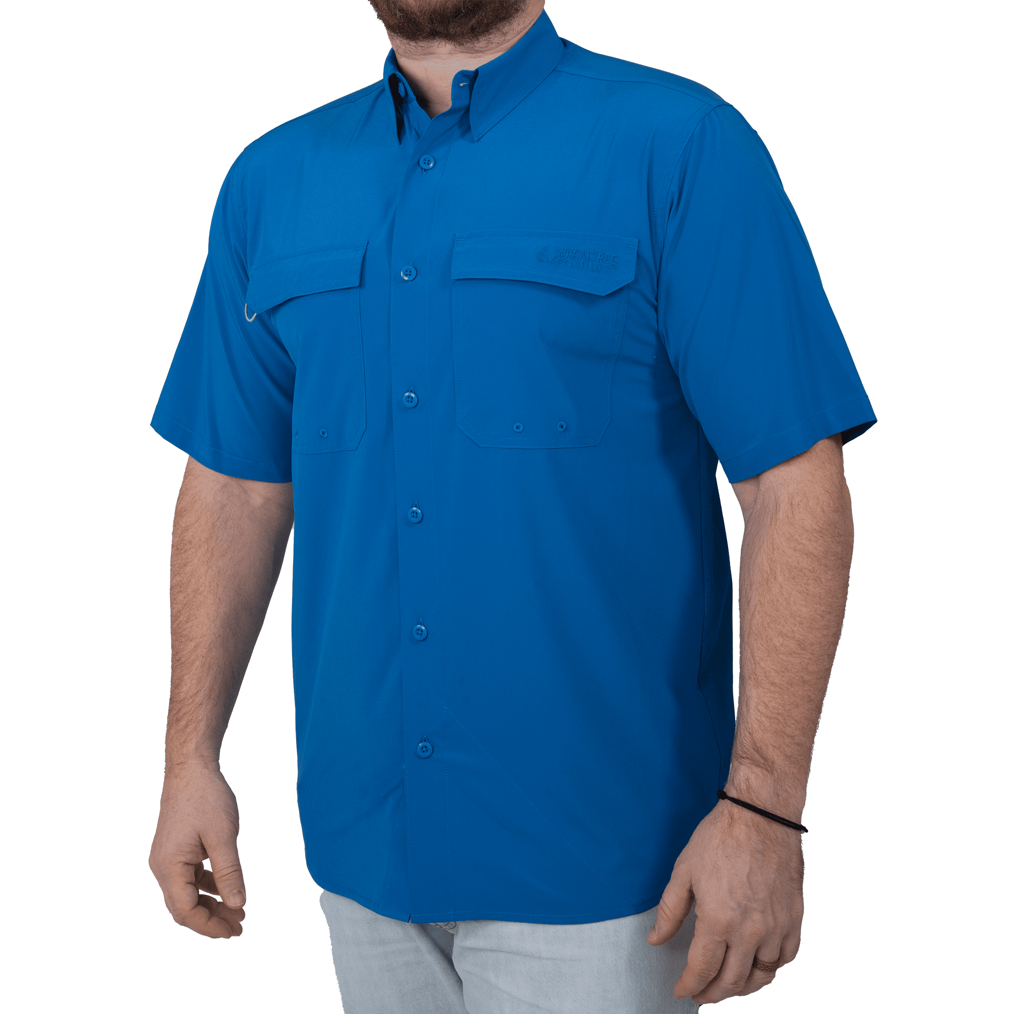 Realtree Men’s Short Sleeve Performance Fishing Guide Shirt, Marlin ...