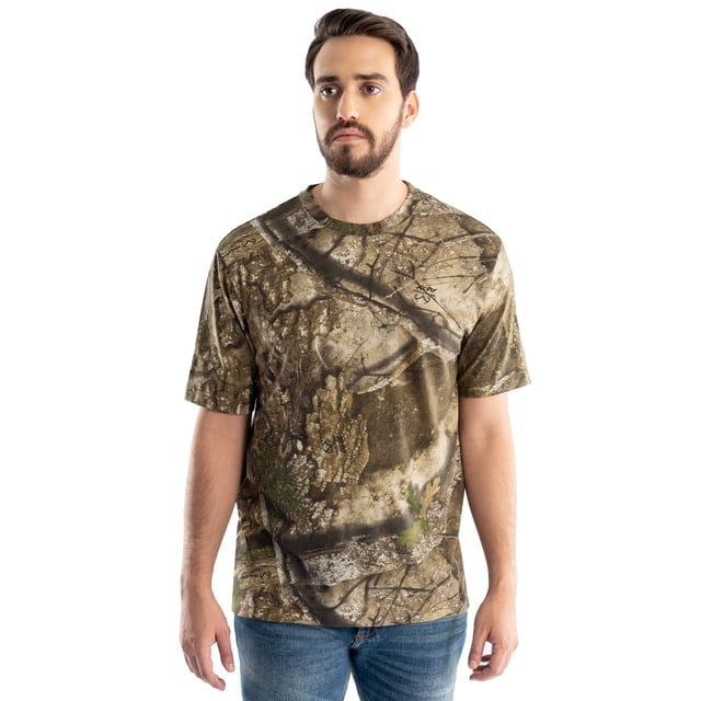 Realtree Men's XL Short Sleeve Camo T-Shirt with Scent Control, Cotton ...